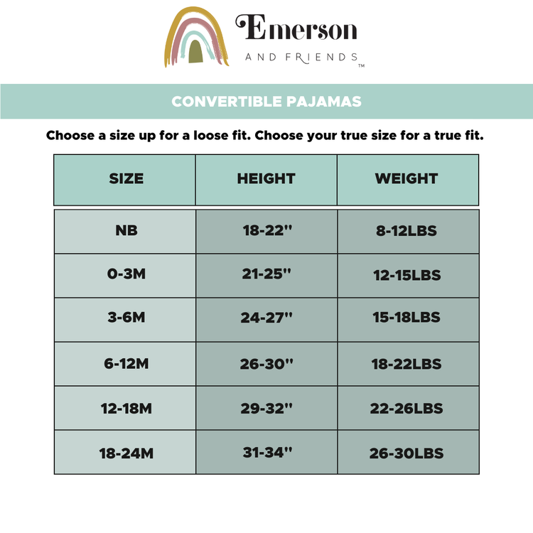 Sizing Charts – Emerson and Friends